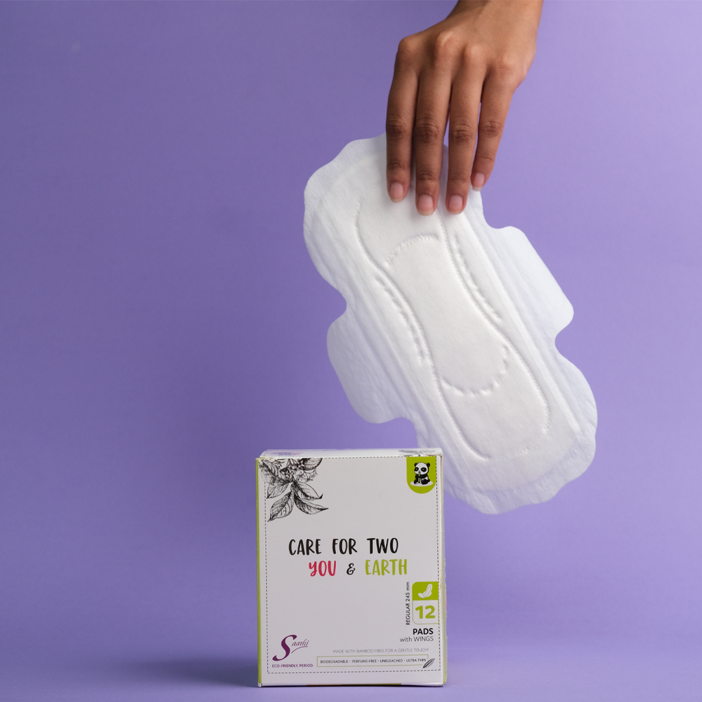 Bamboo Fiber Biodegradable Regular Sanitary Pads - 12 Pads – Saathi ...